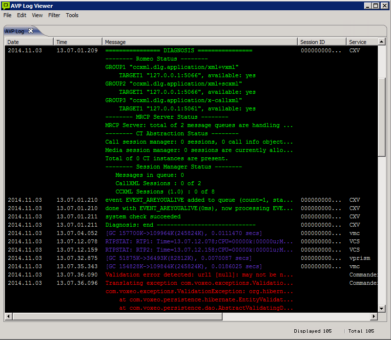 Aspect® Advanced Voice Portal™ 20 - Advanced Voice Portal Log Viewer ...