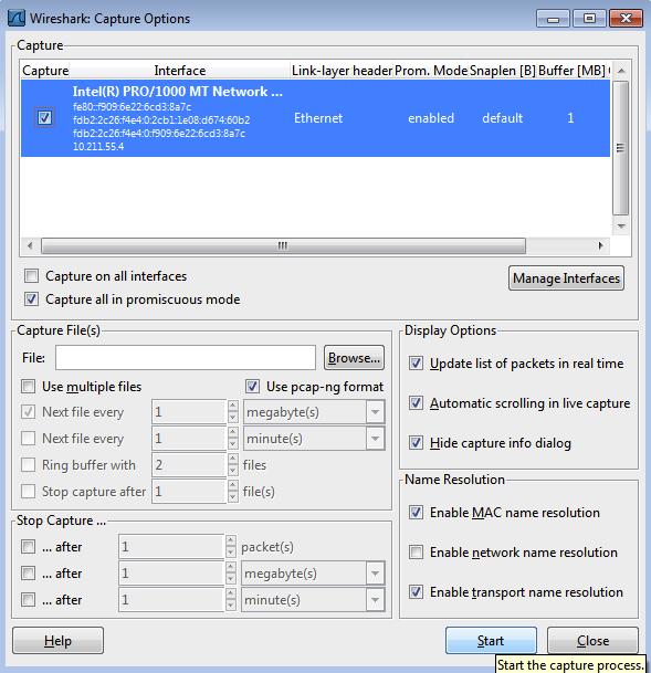 Aspect® Advanced Voice Portal™ 24 - How to: Create a Wireshark Trace