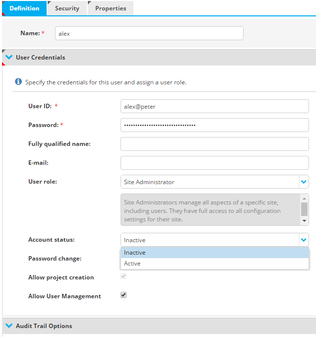 Alvaria Documentation - Modifying Users