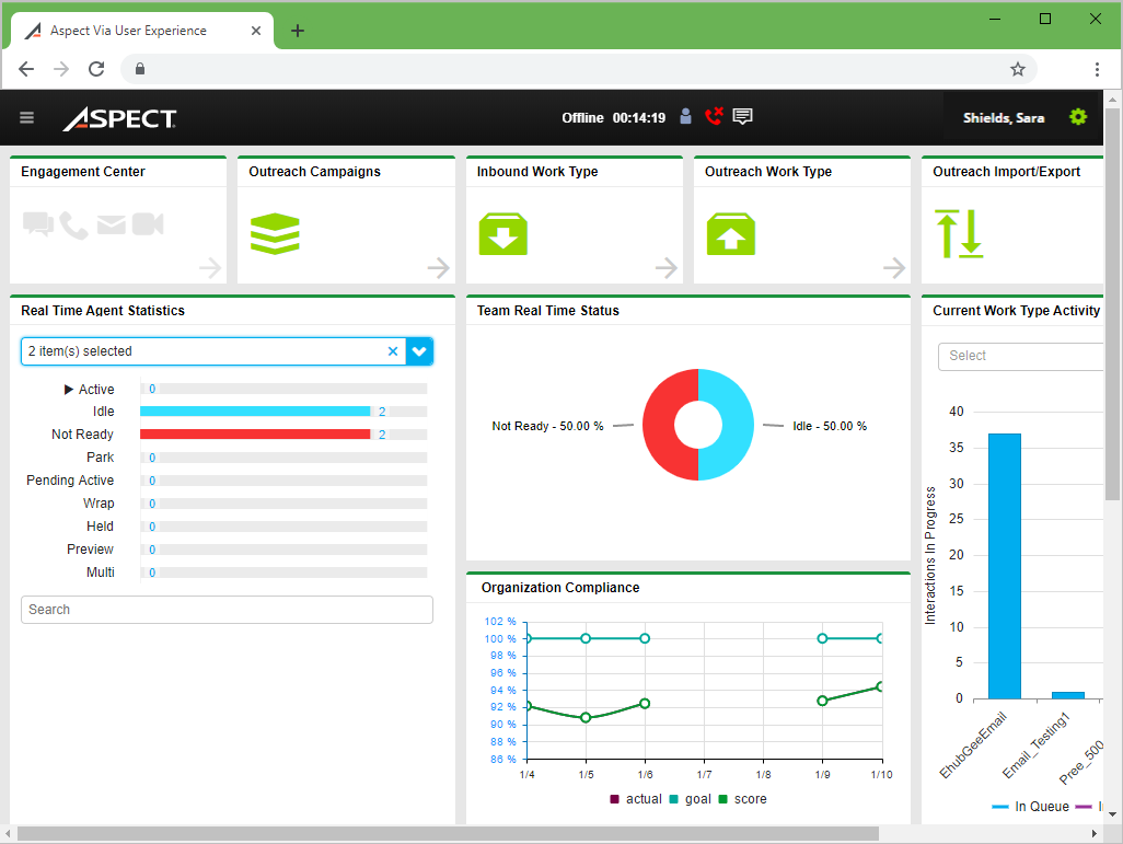 Agent - Login and Logout of Via User Experience