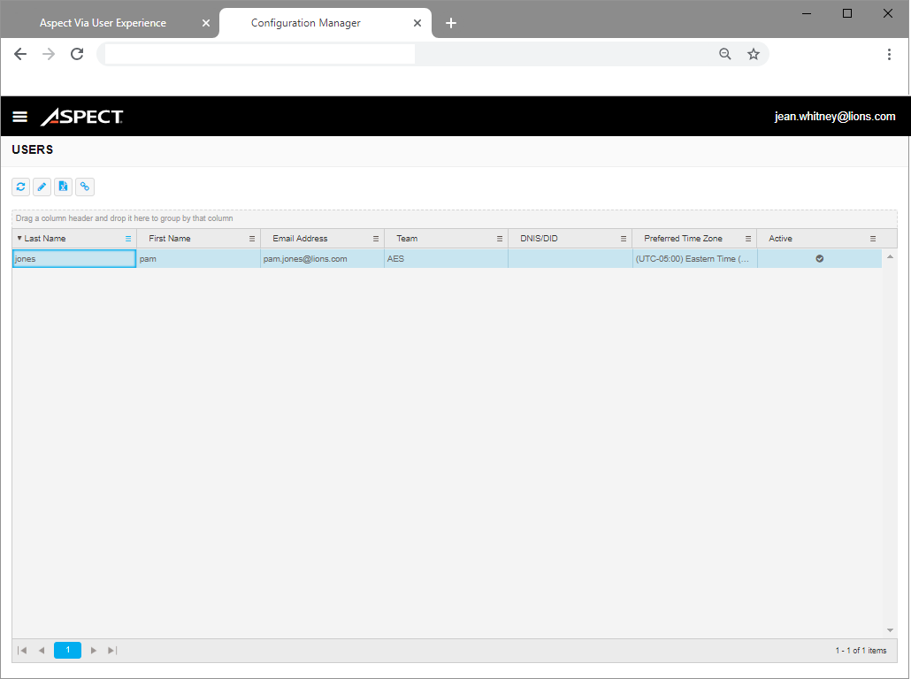 Aspect® Via® Inbound/Outbound 19 - Configure or Edit a User's Settings