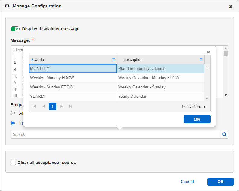 Alvaria Workforce Management™ - Disclaimer Manager