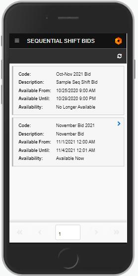 Employee User - Viewing Sequential Shift Bids
