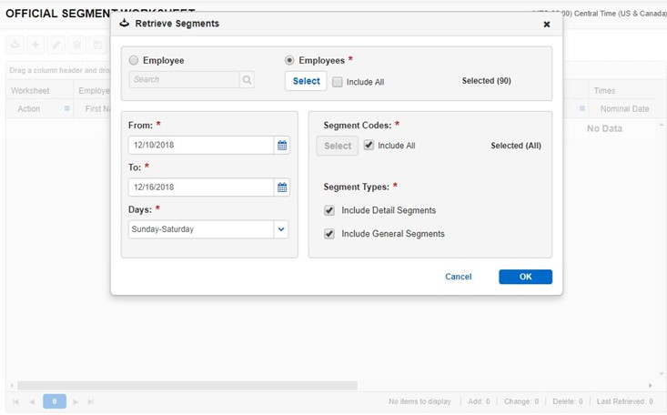 Alvaria Documentation - Segment Worksheet