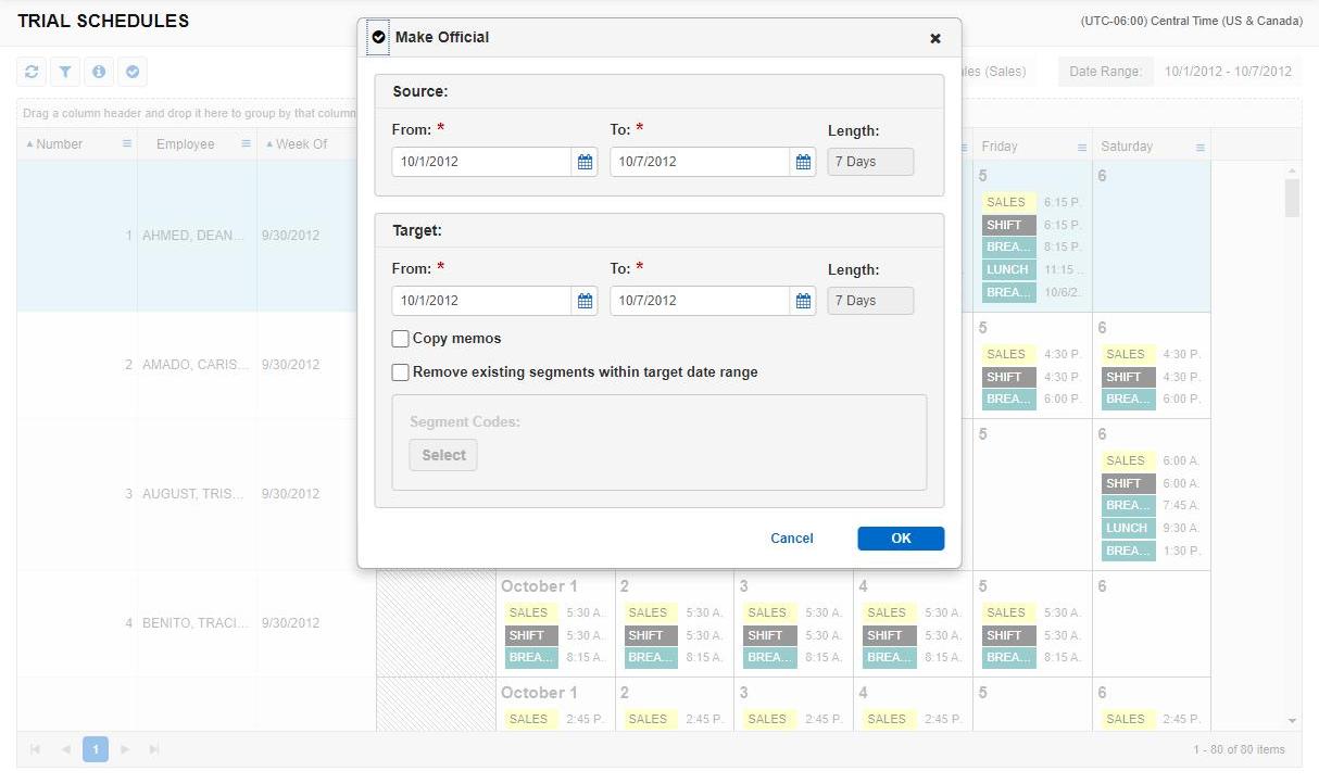 Alvaria Documentation - Trial Schedules