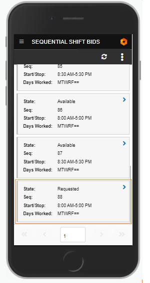 Employee User - Viewing Sequential Shift Bids