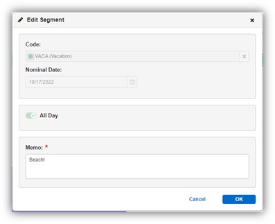 Alvaria Documentation - Editing a General Segment