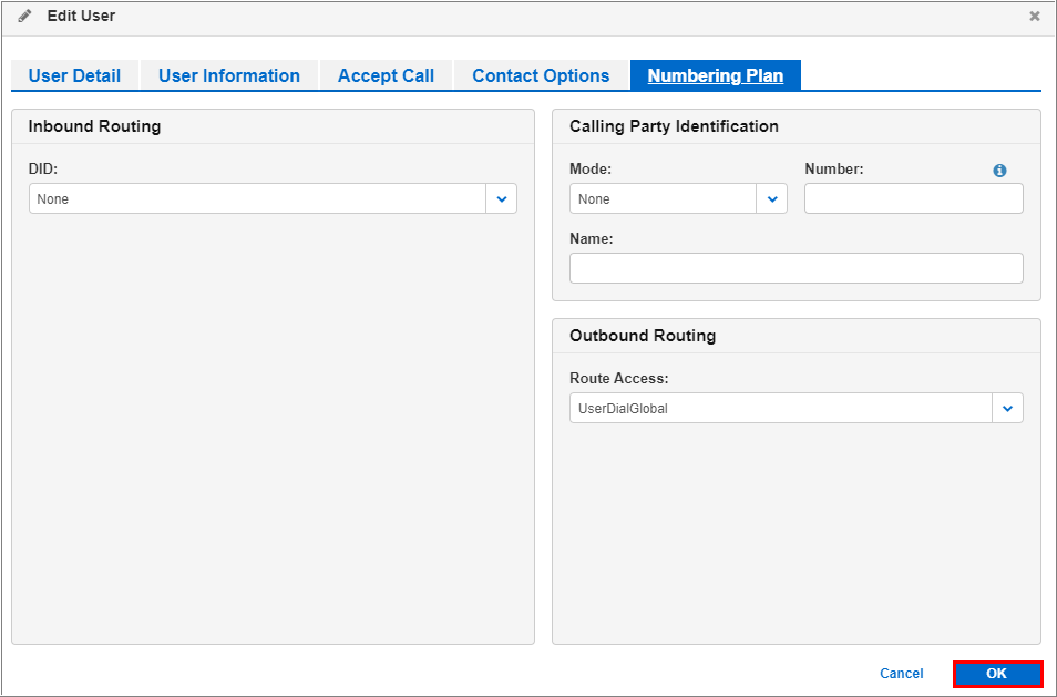 Alvaria Documentation - Configure or Edit a User's Settings