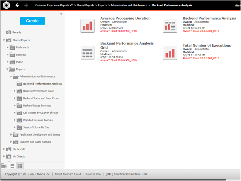 Alvaria Documentation - Customer Experience Reports V2