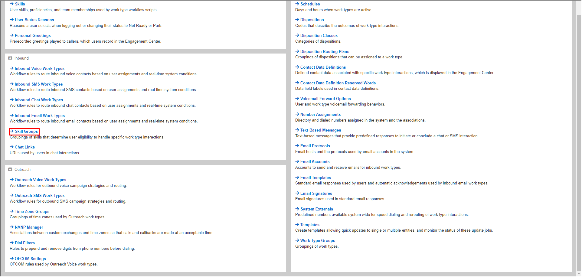 Alvaria Documentation - Create a Skill Group