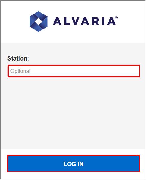 Alvaria Documentation - Log In and Log Out of the Alvaria Cloud View