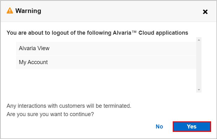 Alvaria Cloud™ - Log In and Out of My Account