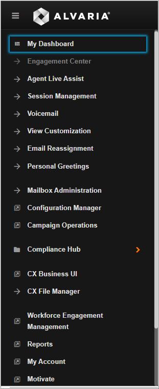 Alvaria Documentation - Use the Navigation Button