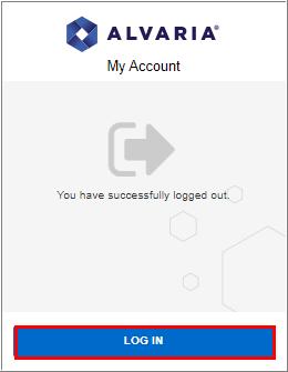 Alvaria Documentation - Log In and Out of My Account