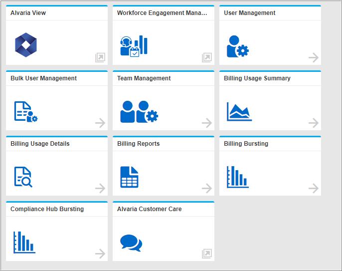 Alvaria Documentation - Overview of the My Account Dashboard