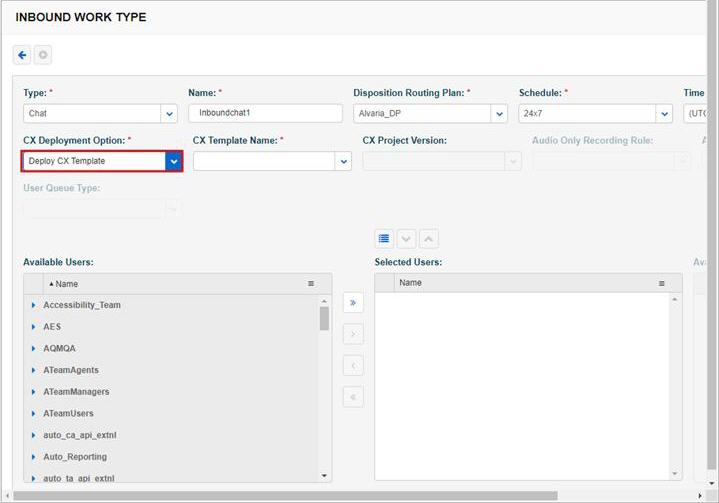 Alvaria Documentation - Create a Chat Work Type Using the Inbound Work Type Widget
