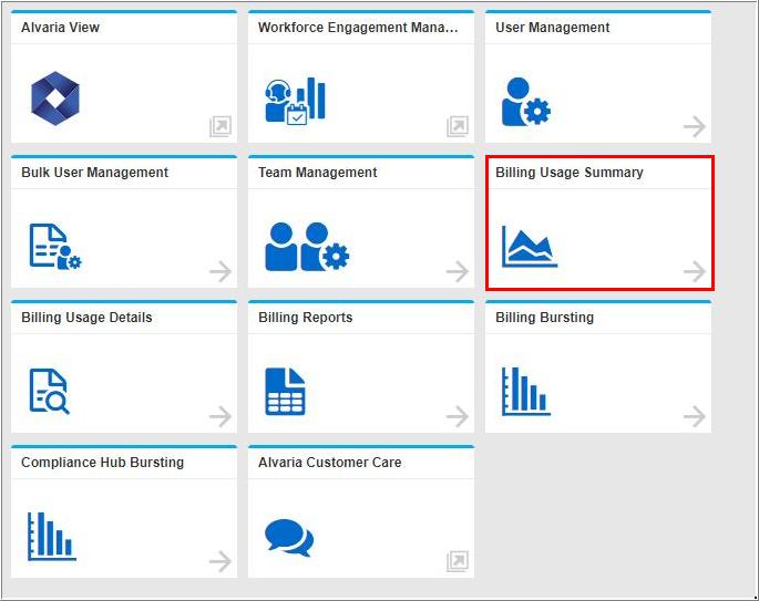 Alvaria Documentation - Billing Usage Summary