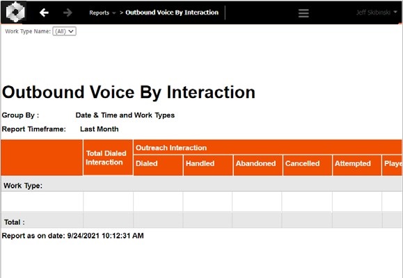 Alvaria Documentation - Outbound Voice By Interaction Report