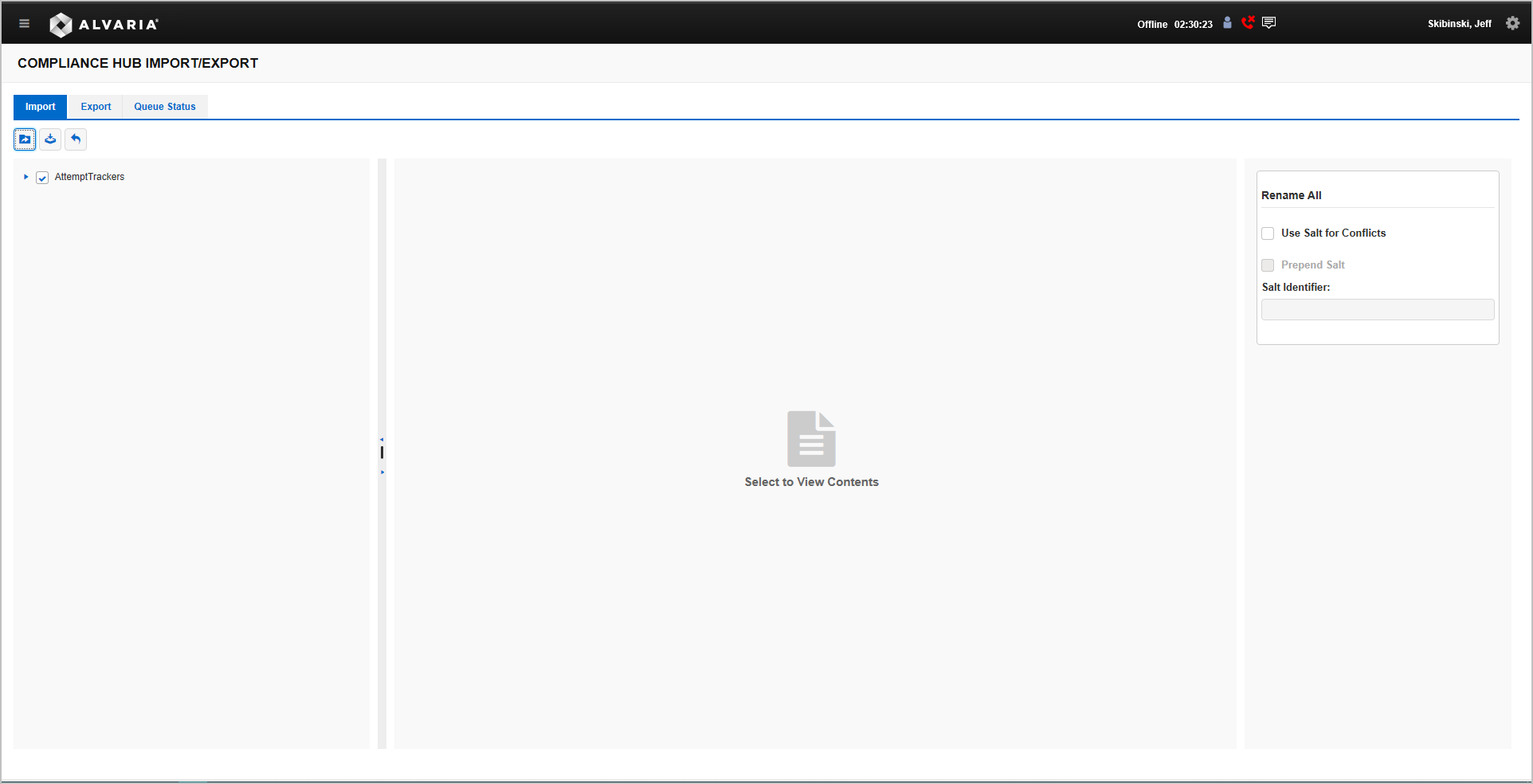 Alvaria Documentation - Importing data to the Database