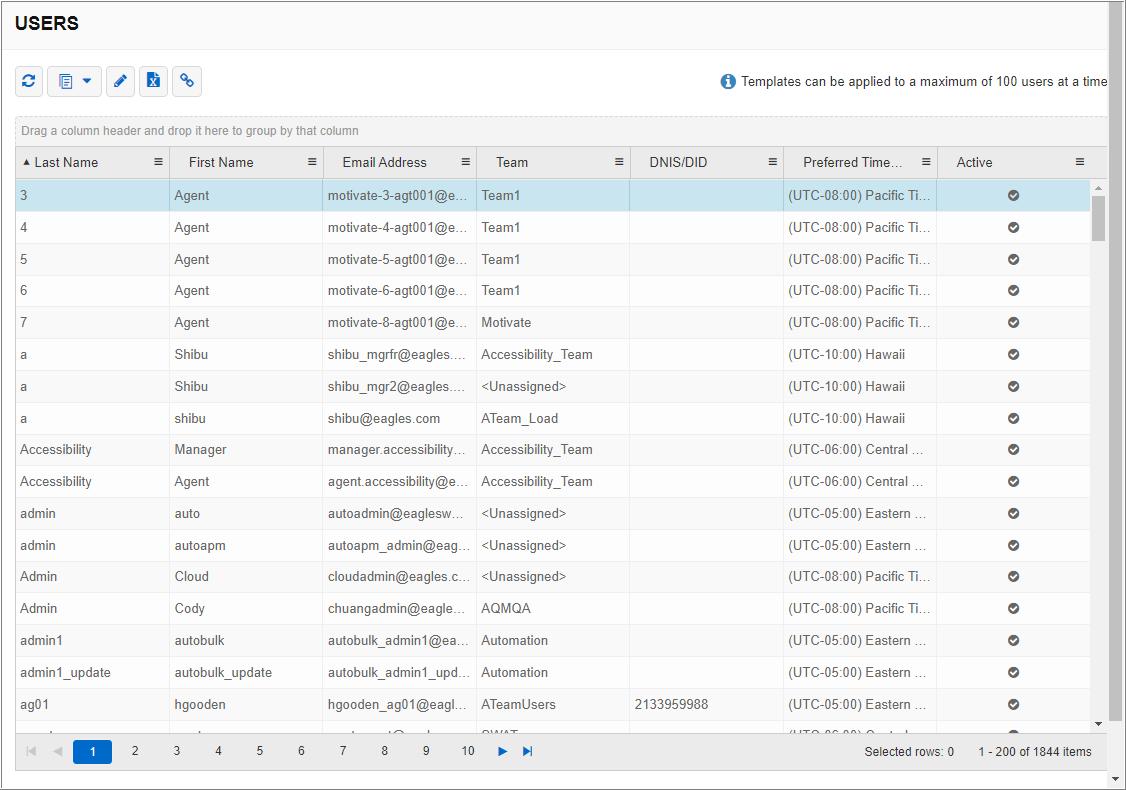 Alvaria Documentation - Configure or Edit a User's Settings