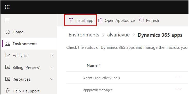 Alvaria Documentation - Install the Dynamic 365 Channel Integration Framework app
