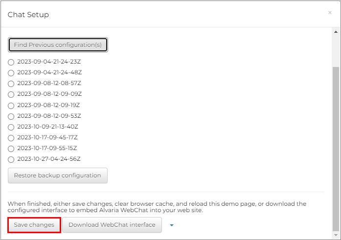 Alvaria Documentation - Configure the Web Chat Demo Page
