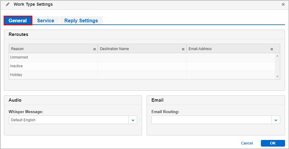 Alvaria Documentation - Work Type Settings