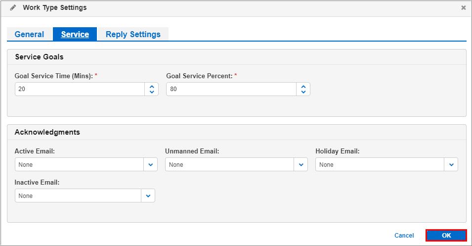 Alvaria Documentation - Work Type Settings